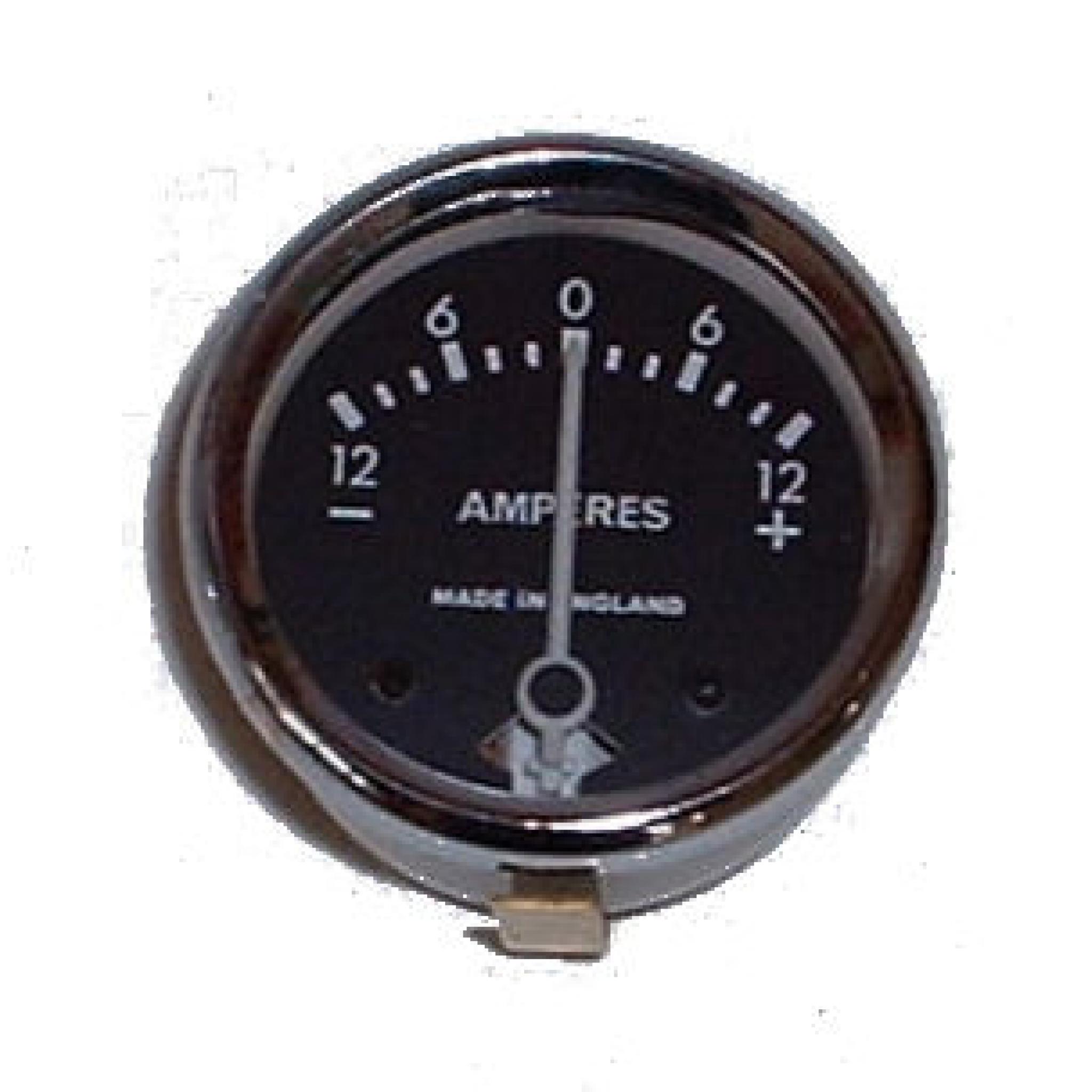 Ammeter 1 1/2 inch 12v - Black Face